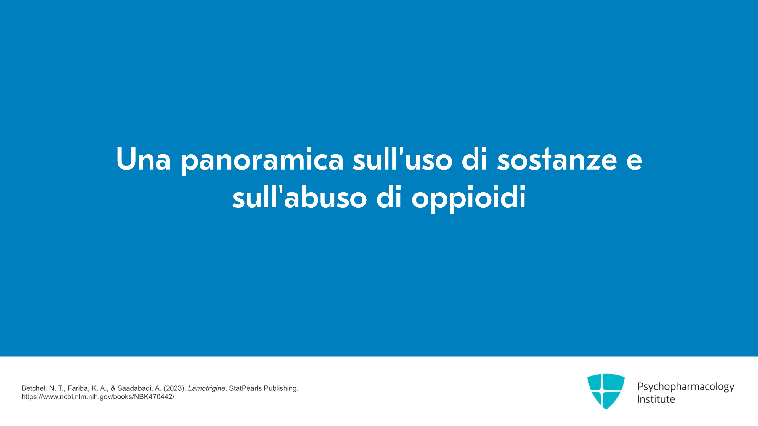 Una panoramica sull'uso di sostanze e sull'abuso di oppioidi ...